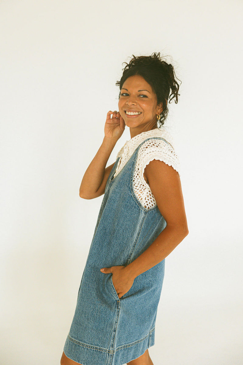 Tavi Pop Over Dress - Palms – Snooty Patootie Boutique